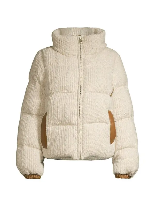 Nicole Benisti Kensington Cable-knit Down Puffer Jacket - Oat ...