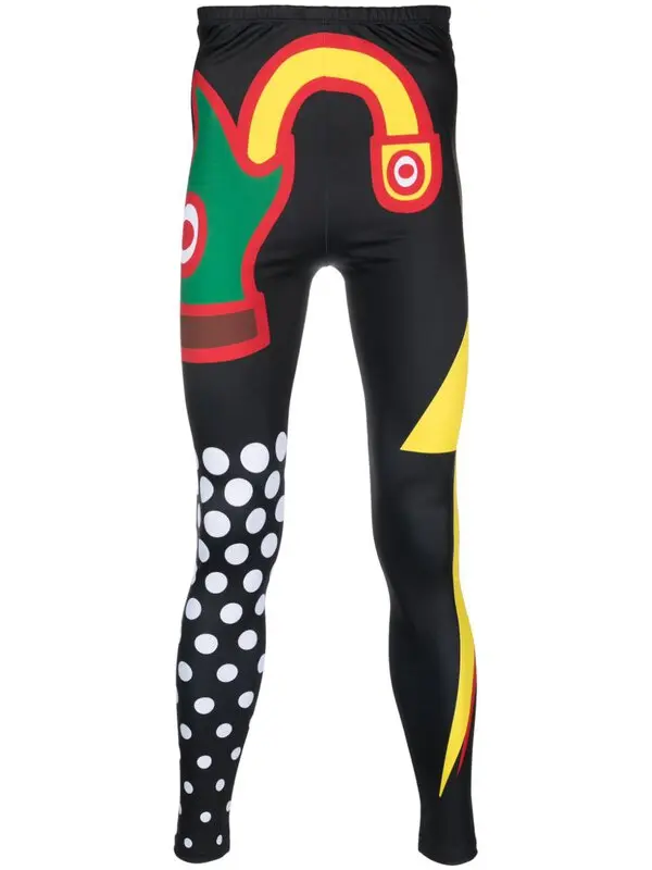 WALTER VAN BEIRENDONCK Graphic-print Tapered-leg Leggings