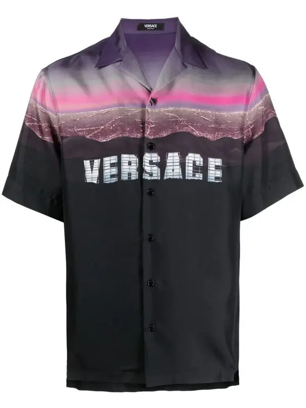 Buy Versace Logo-print Silk Shirt - Multicolour At 33% Off | Editorialist