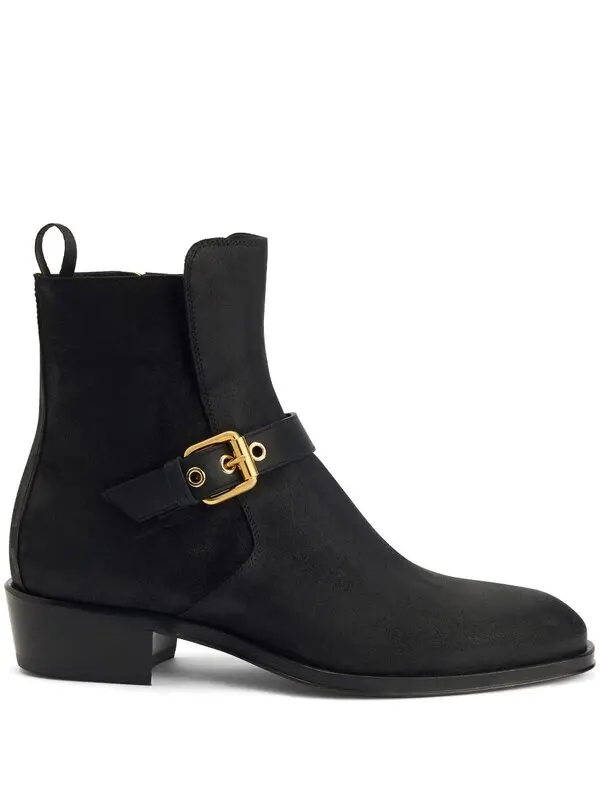 GIUSEPPE ZANOTTI Jhonny Leather Ankle Boots - Black