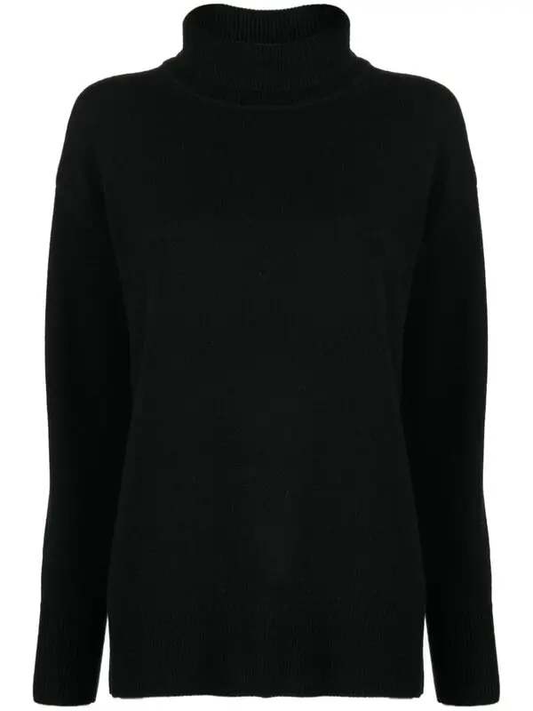JOSEPH Roll-neck Merino Wool Jumper - Black