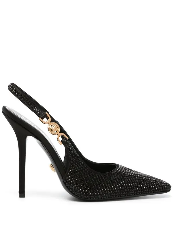Versace Medusa '95 Crystal Slingback Pumps - Black