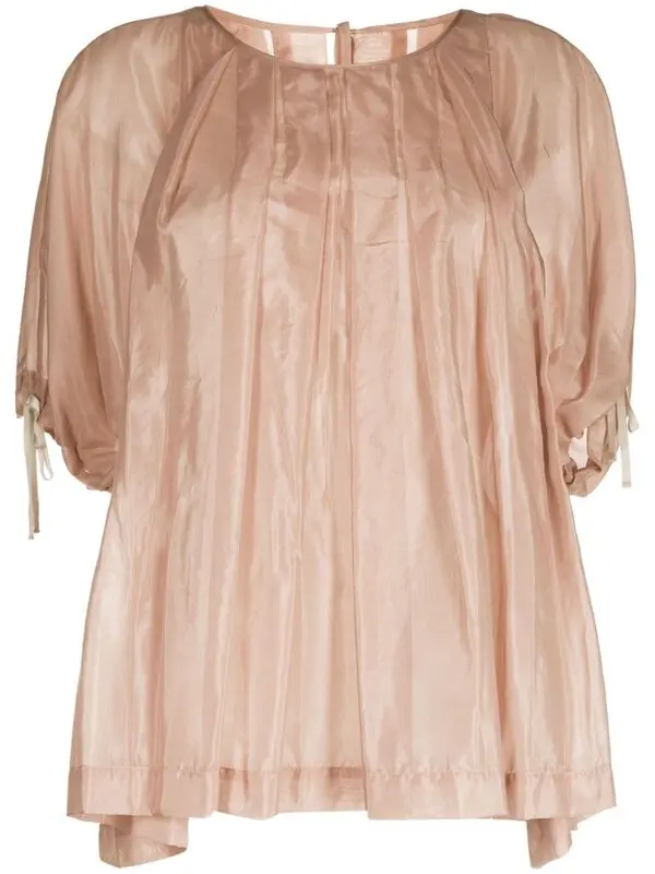 SHANSHAN RUAN Short-sleeve Pleated Blouse