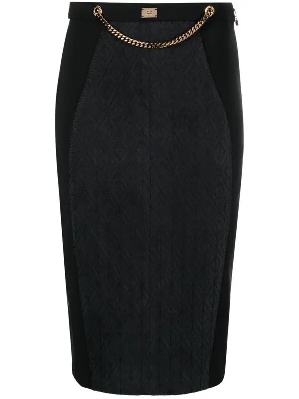 Elisabetta Franchi Logo-plaque High-waisted Skirt