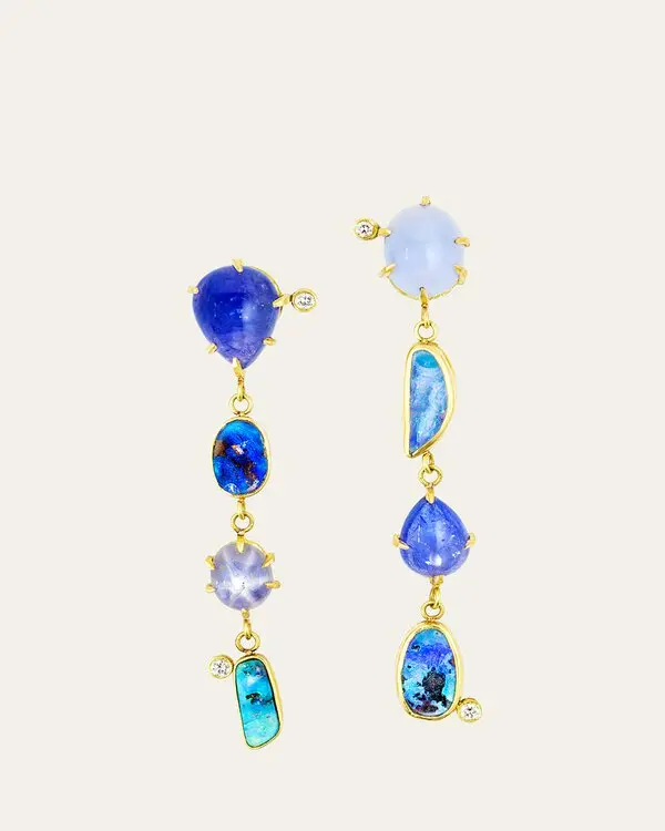 KATEY WALKER 18k Multi-stone Drop Earrings With Diamonds - Gold