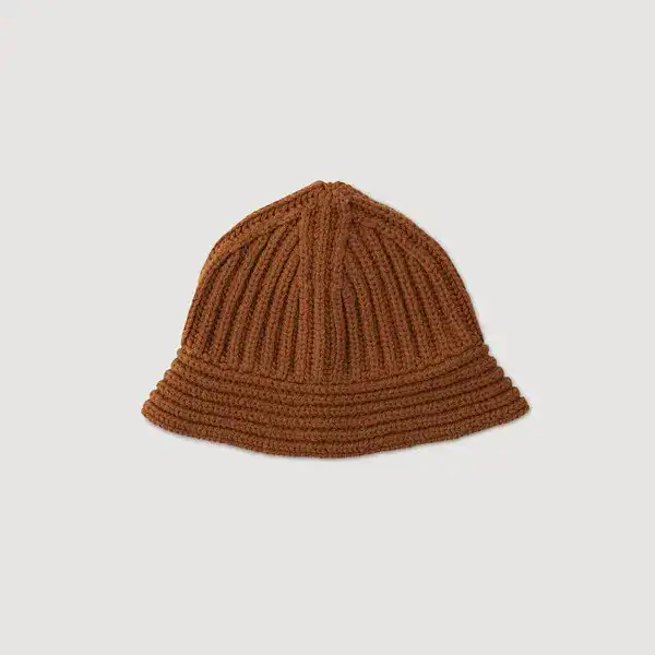 Sandro Knit Bucket Hat - Brown | Editorialist