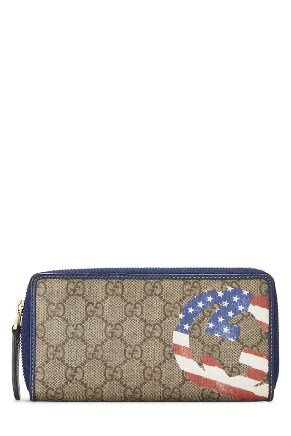 Gucci Original Gg Supreme Canvas Usa 'gg' Wallet - Beige | Editorialist