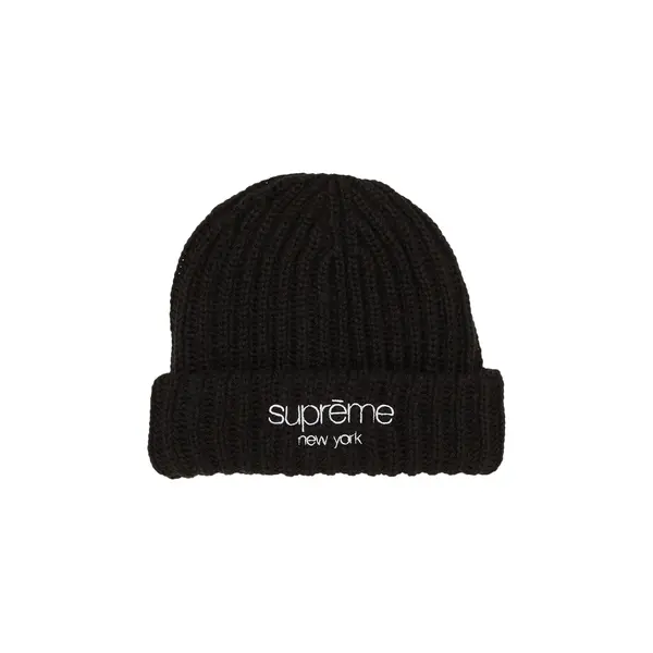 Supreme Ribbed Beanie - Black