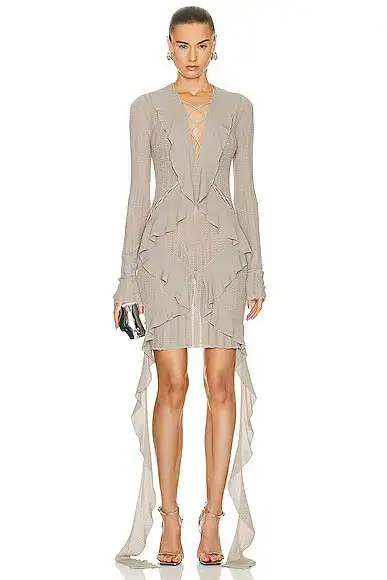 Dion Lee Snakeskin Ruffle Mini Dress In Grey In Alloy - 40% Off |  Editorialist