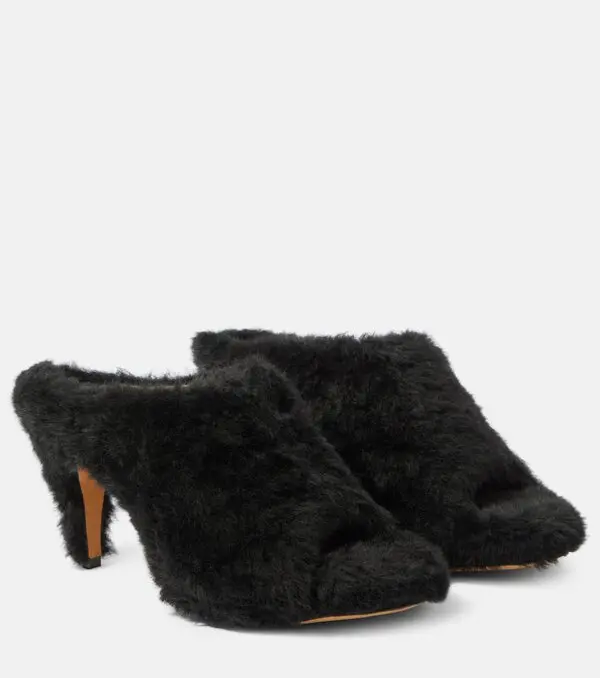 Khaite Marion Shearling Mules - Black