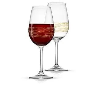 JOYJOLT Set Of 17oz Golden Royale Crystal R Ed Wine Glasses