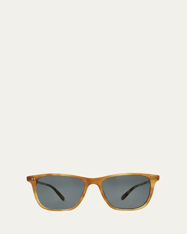 Garrett Leight Hayes Sun Polarized Square Sunglasses - Emt/pbs Plr