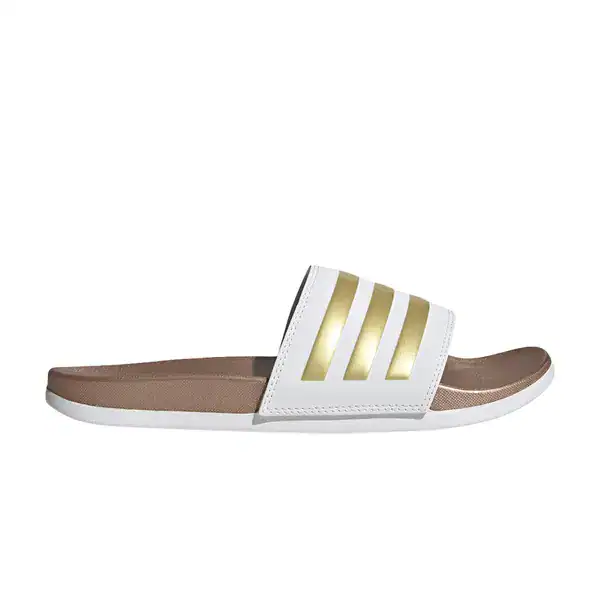 Adidas Wmns Adilette Comfort Slide ' Matte Gold - White | Editorialist