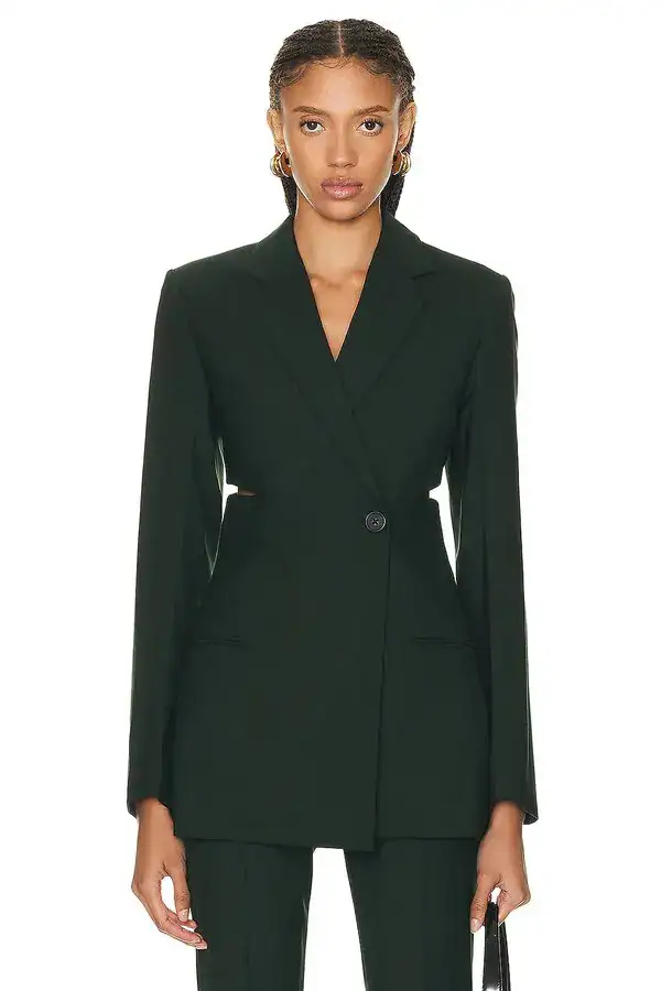 Helmut Lang Slash Blazer In Dark Green In Evergreen - 51% Off | Editorialist