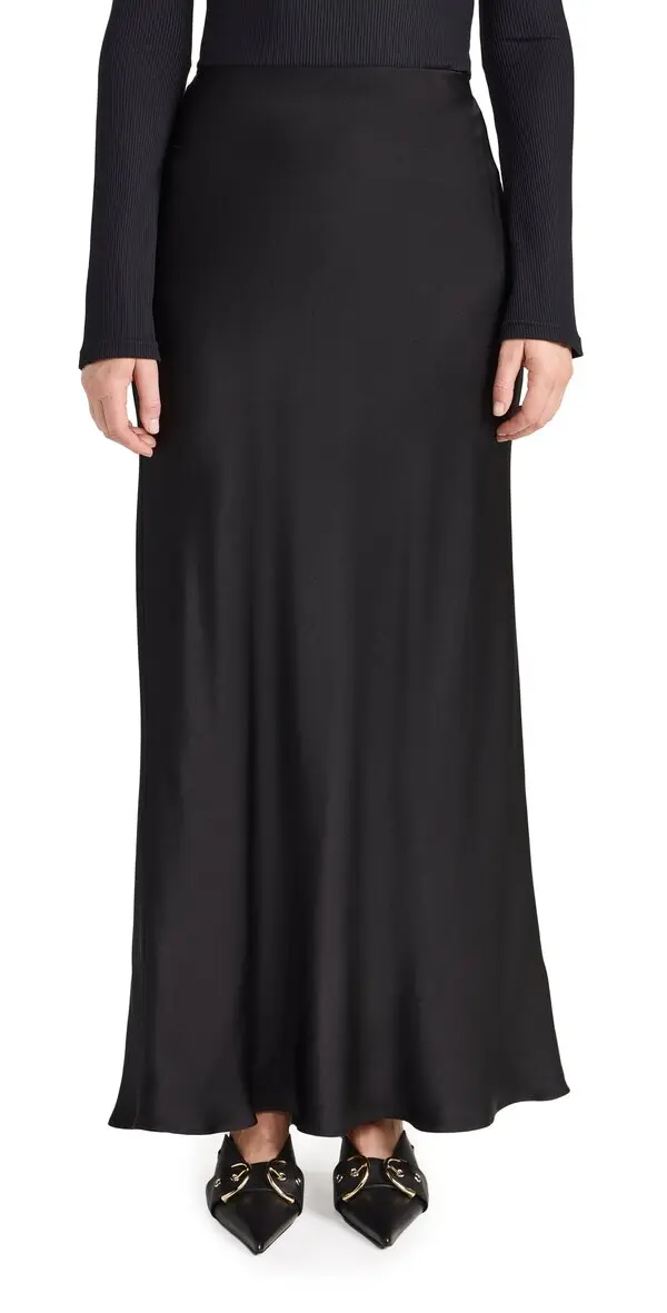 ANINE BING Bar Silk Maxi Skirt