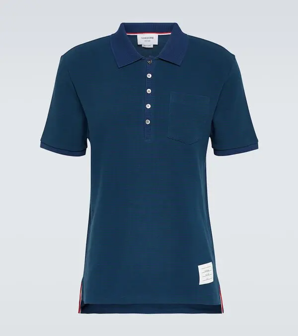 Thom Browne Cotton Polo Shirt - Blue