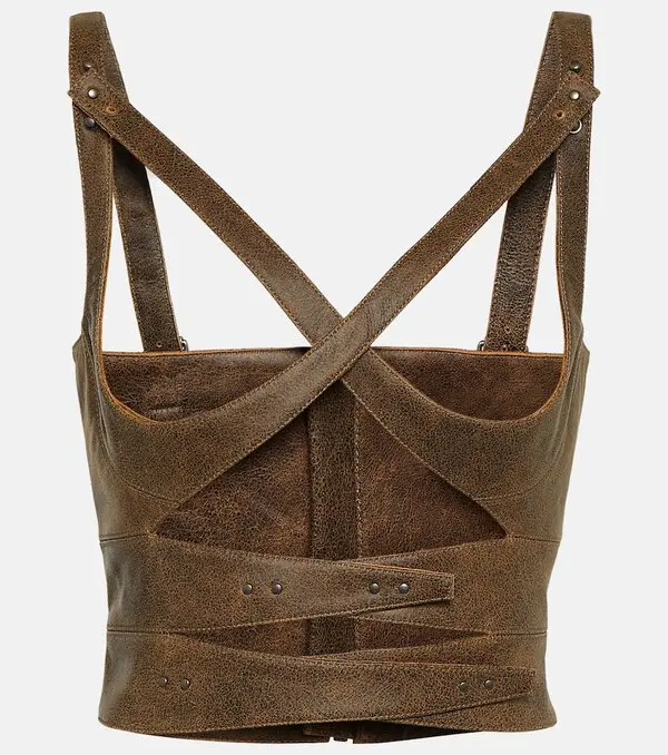 Jean Paul Gaultier X Knwls Cutout Leather Bustier