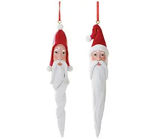MELROSE Carved Santa Drop Ornament
