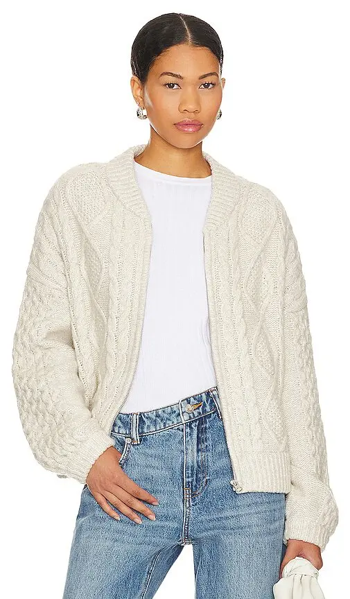 Central Park West Savannah Zip Up Sweater