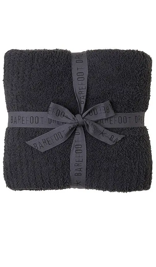 Barefoot Dreams Cozychic Throw In Black - Carbon