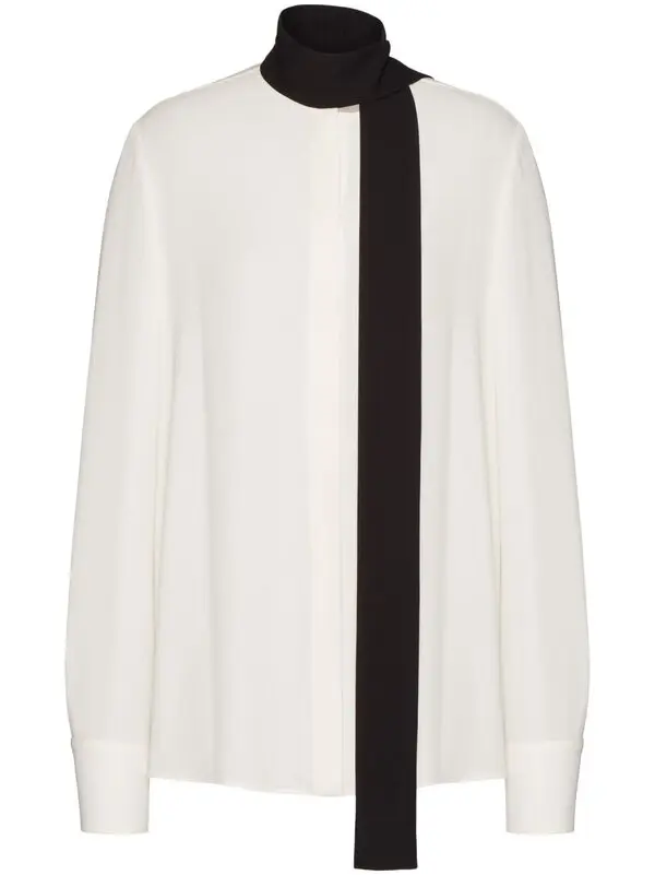 Valentino Garavani Scarf-detail Georgette Blouse