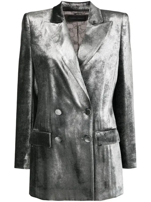 Alberta Ferretti Double-breasted Velvet Jacket
