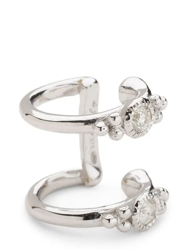 DE JAEGHER 18kt White Gold Diamond Earcuff - Silver