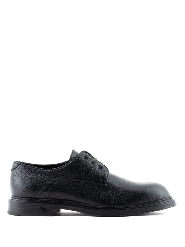 Emporio Armani Leather Derby Shoes - Black