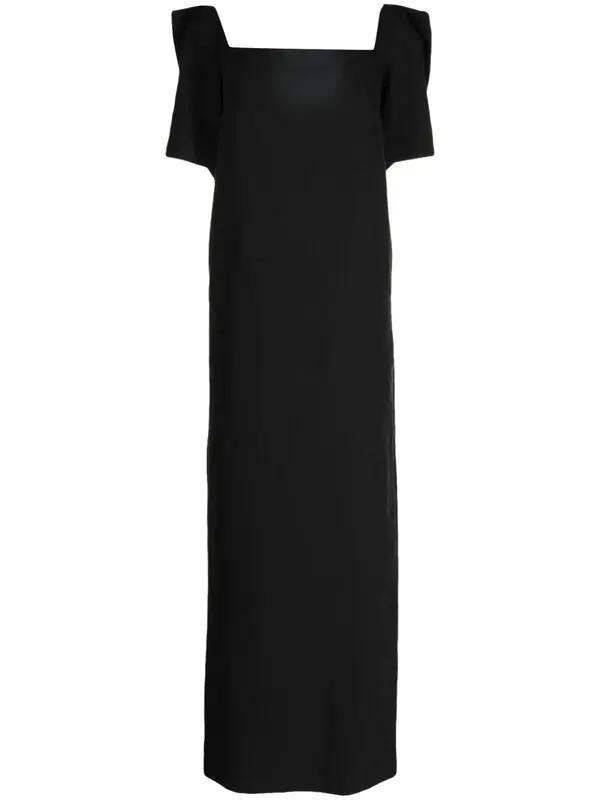 PUSHBUTTON Bow-detailing Square-neck Dress