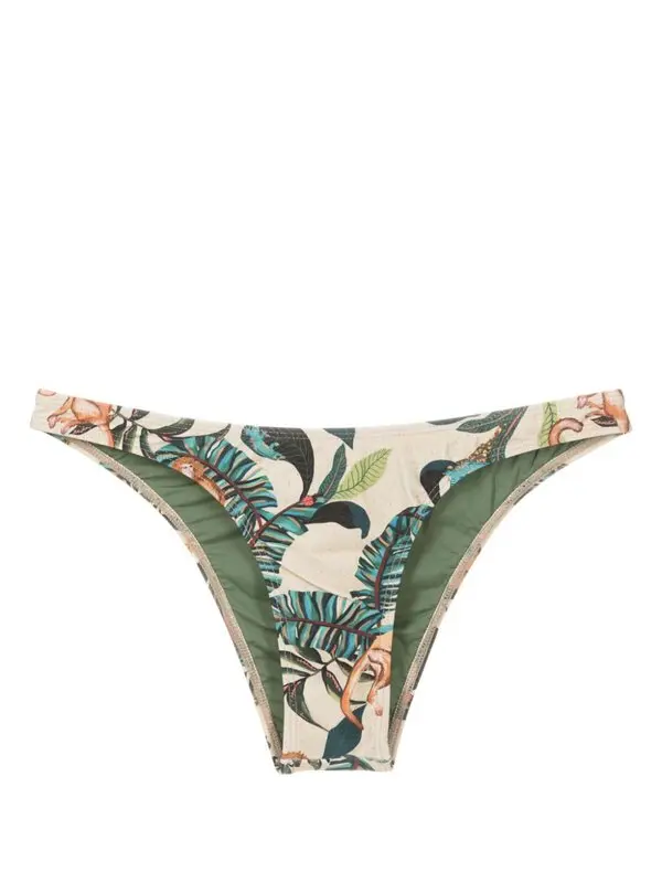 LYGIA & NANNY Nikita Graphic-print Bikini Bottom - Neutrals