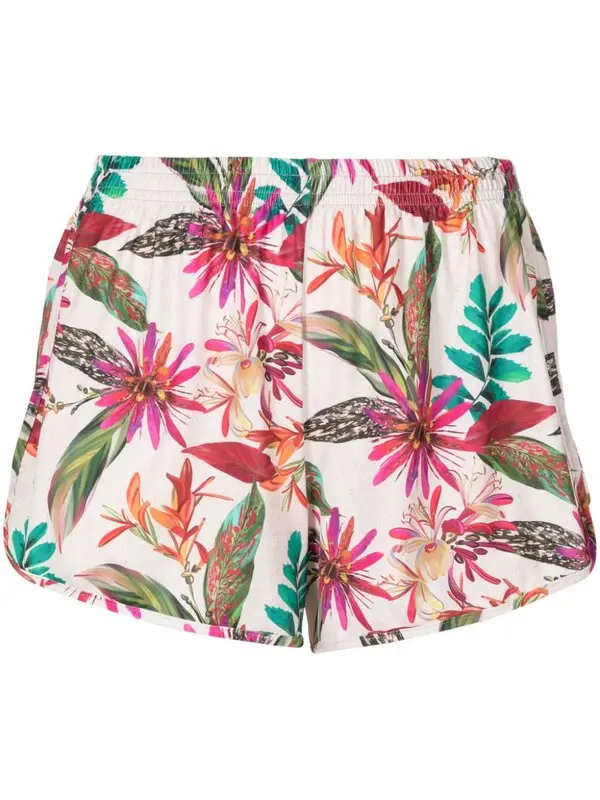 LYGIA & NANNY Lee Floral-print Shorts - White
