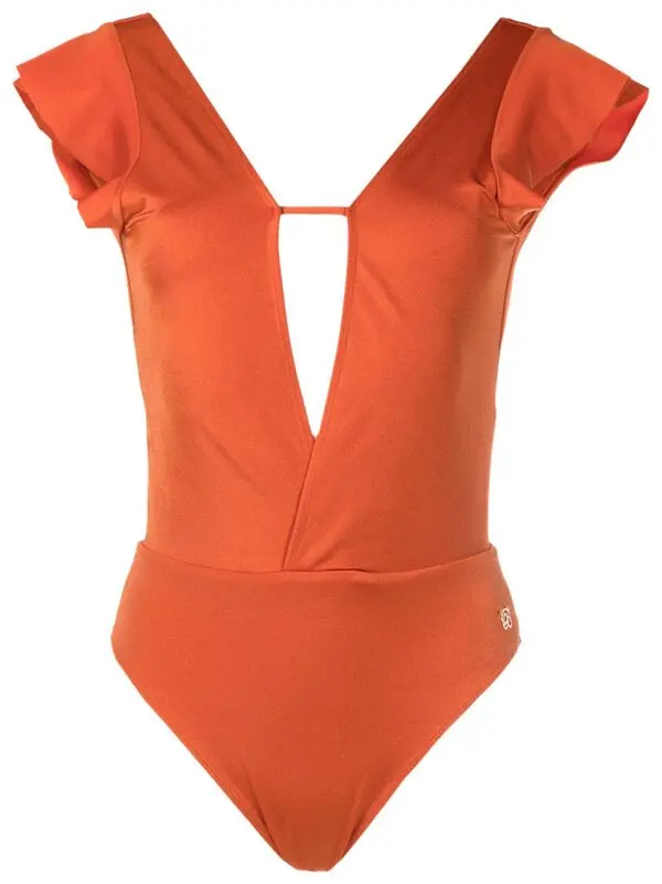 BRIGITTE Short-sleeved Swimsuit - Orange