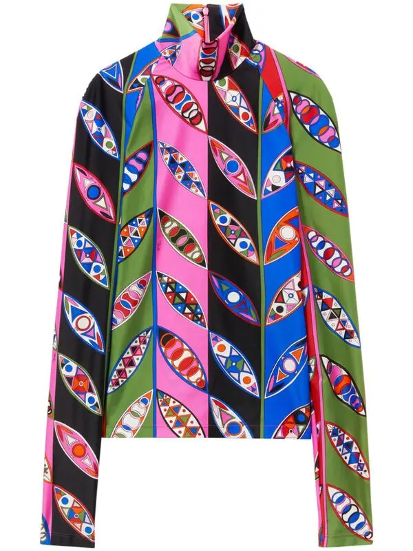 Emilio Pucci Girandole-print High-neck Top