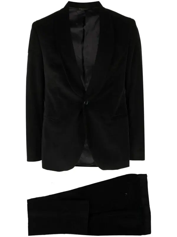 MANUEL RITZ Single-breasted Velvet Suit - Black