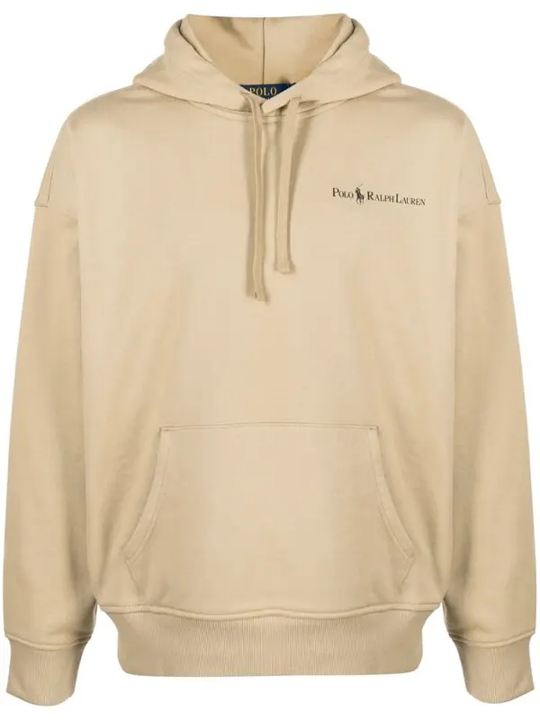 Ralph Lauren Logo-print Jersey Hoodie - Neutrals