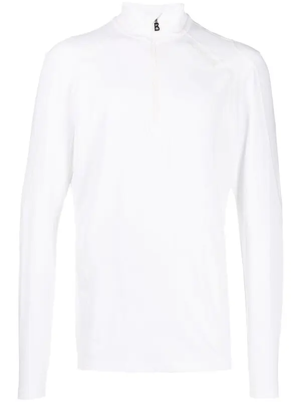 Bogner Harry Zip-up Long-sleeve T-shirt - White
