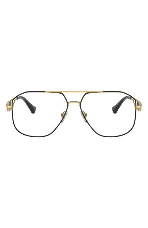 Versace 59mm Pilot Eyeglasses - Black Gold