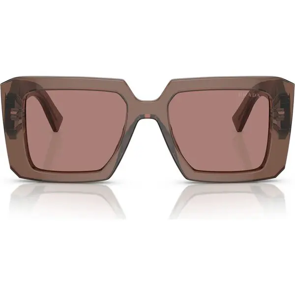 Prada 56mm Square Sunglasses - Lite Brown