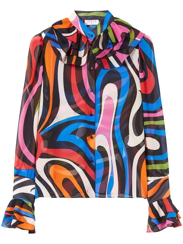 Emilio Pucci Marmo-print Silk Shirt