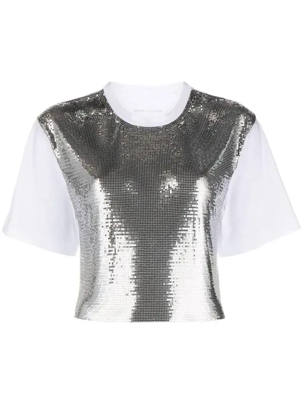 Rabanne Metallic Mesh T-shirt - Silver