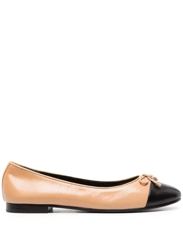 Tory Burch Cap-toe Ballerina Flats - Neutrals
