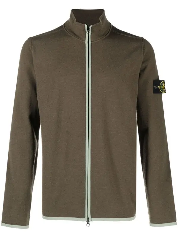 Stone Island Compass-motif Zip-up Sweatshirt