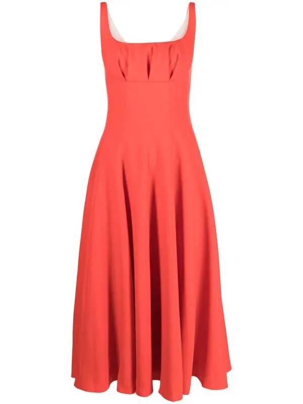 EMILIA WICKSTEAD Collins Wool Midi Dress - Orange