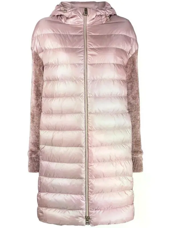 Herno Contrast-sleeve Padded Hooded Coat