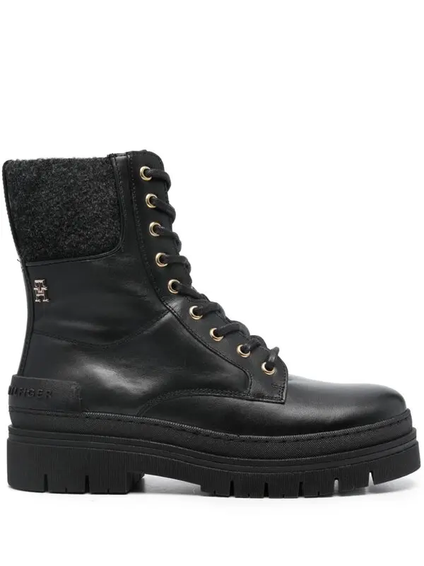 Tommy Hilfiger Felted Leather Ankle Boots