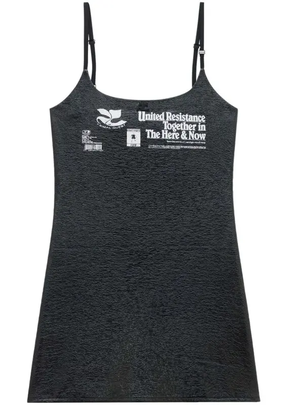 COURREGES Text-print Textured Minidress