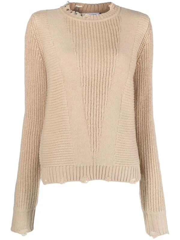 Patrizia Pepe Piercing-appliqué Crew-neck Jumper