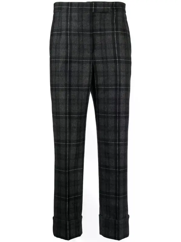 Thom Browne Check-pattern Cropped Trousers