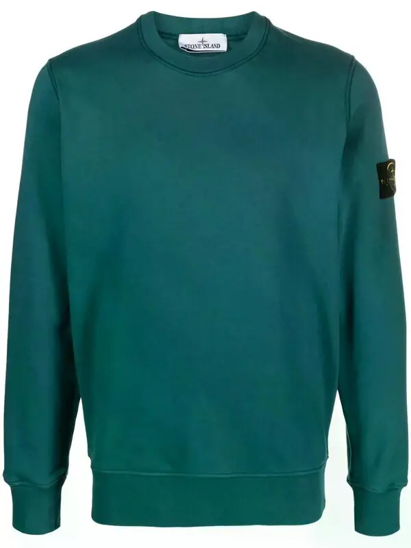 Stone Island Compass-patch Cotton Sweatshirt - Green