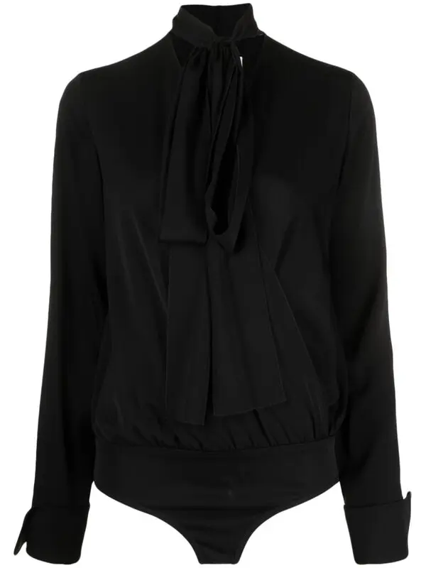 Sportmax Bow-Detail Bodysuit In Black 20% Off Editorialist